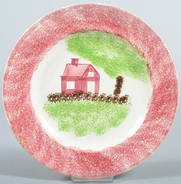 Spatterware China School House Pattern Plate. - Nov 03, 2020 ...