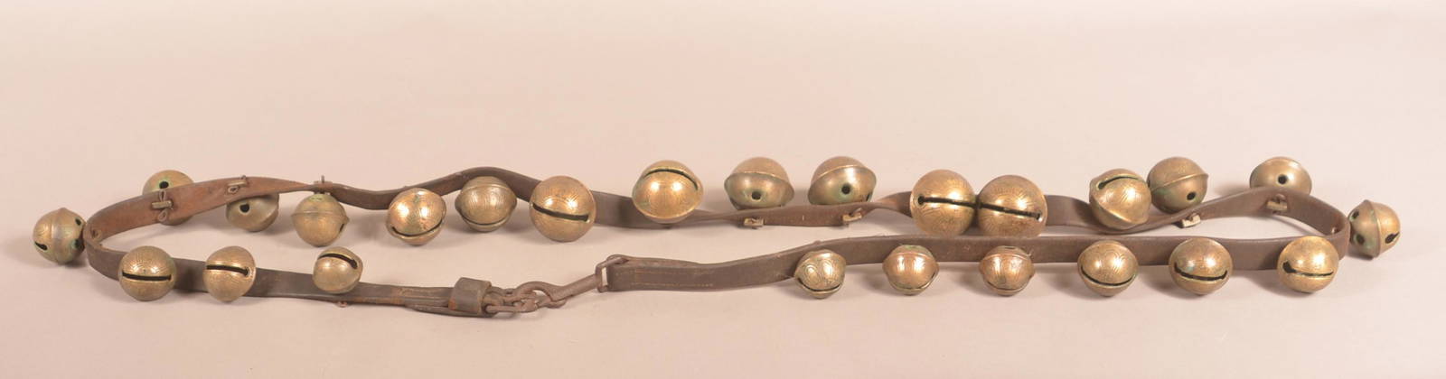 String of 25 Antique Graduated Brass Sleigh Bells. (#0049) on Oct 15 ...