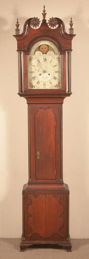 Fine Christian Eby Chippendale Walnut Tall Case Clock.