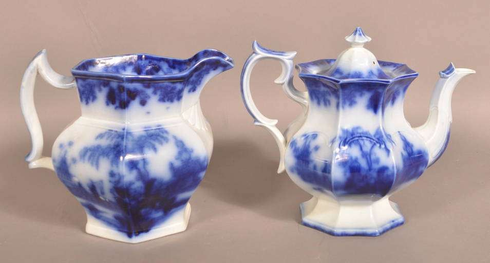 Two Pieces of Flow Blue "Scinde" Ironstone China. (#0078) on Jan 14 ...