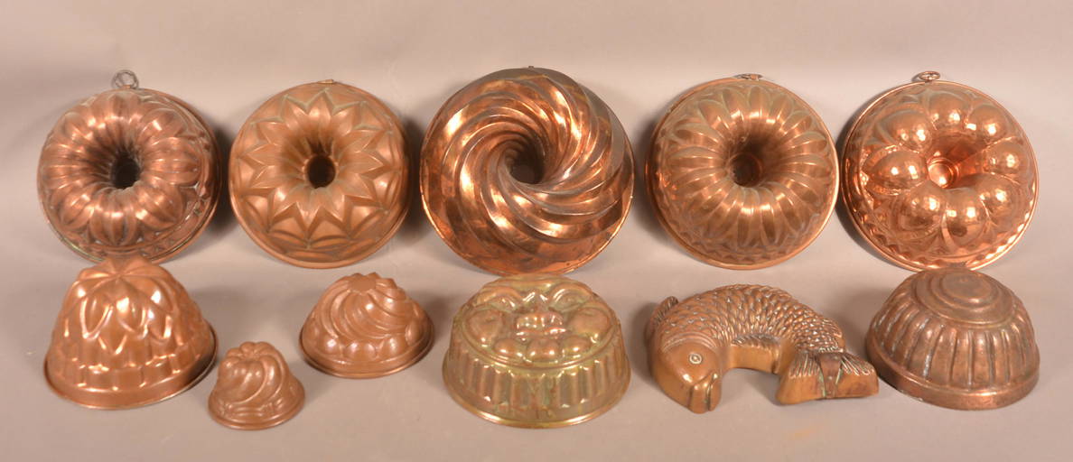 Eleven Various Antique Copper Food Molds. (#0384) on Jan 14, 2023 ...