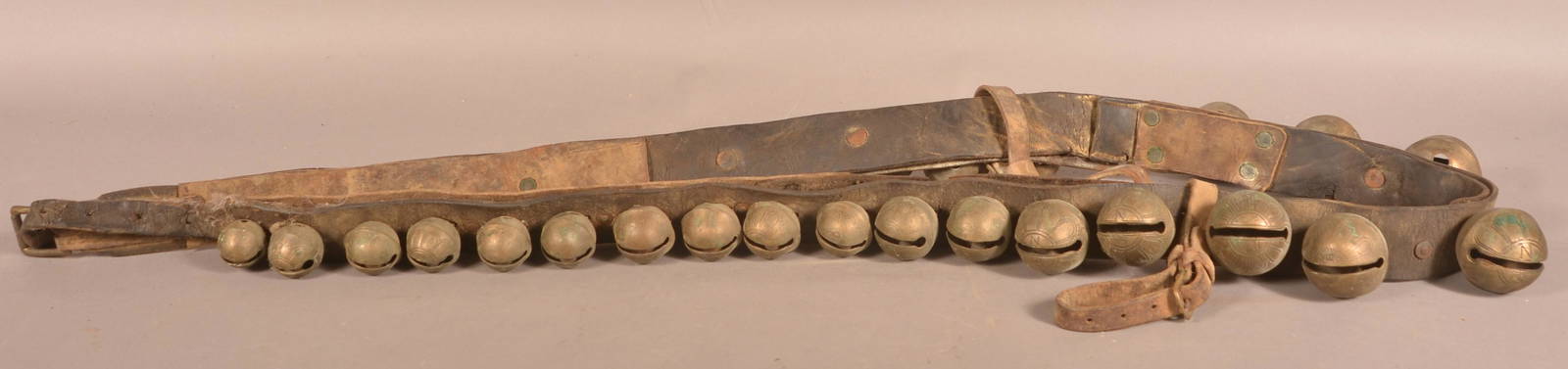 String of 32 Antique Brass Sleigh Bells. (#0524) on Mar 03, 2023 ...