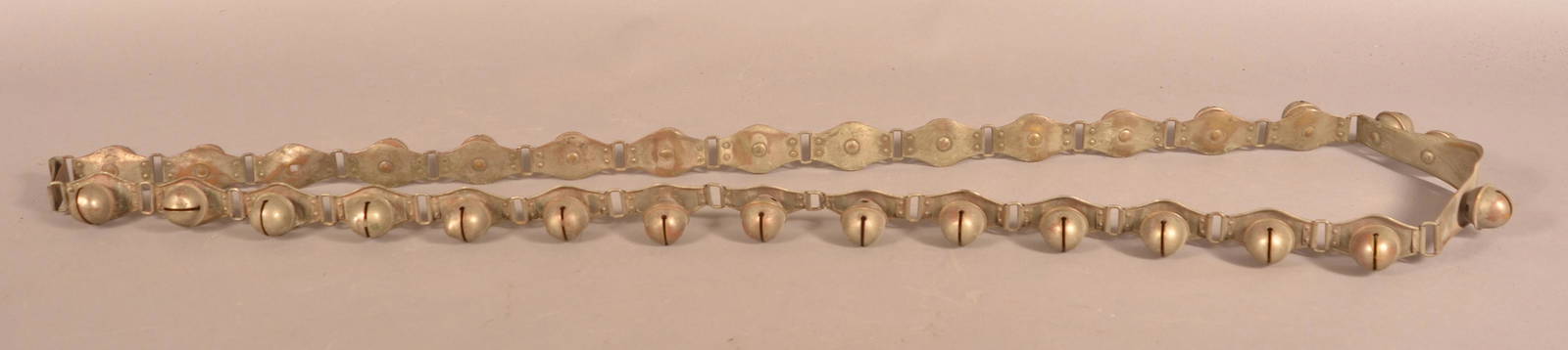 String of 30 Antique Nickel-Plated Brass Sleigh Bells. (#0529) on Mar ...
