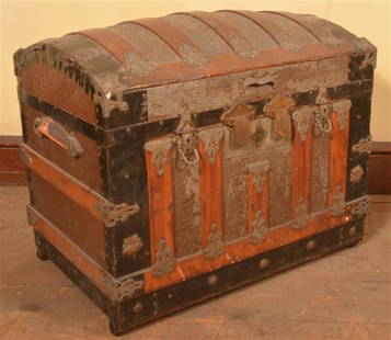 Antique Camel Back Trunk