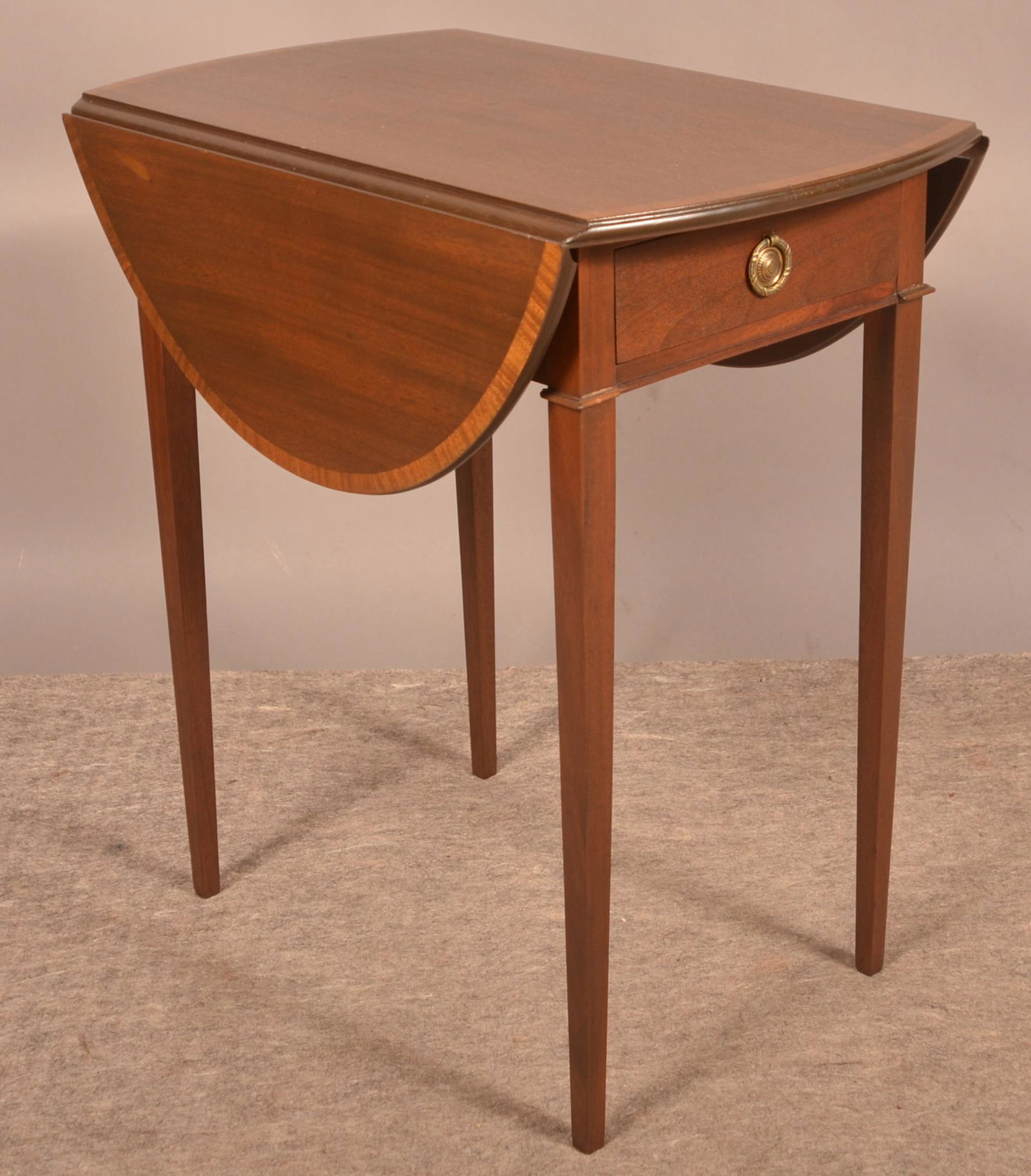 Modern Mahogany Drop Leaf 1 Drawer Table