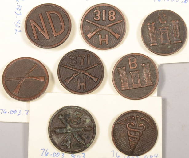 Lot Of (8) Ww1 Collar Disks Including Engineers, M