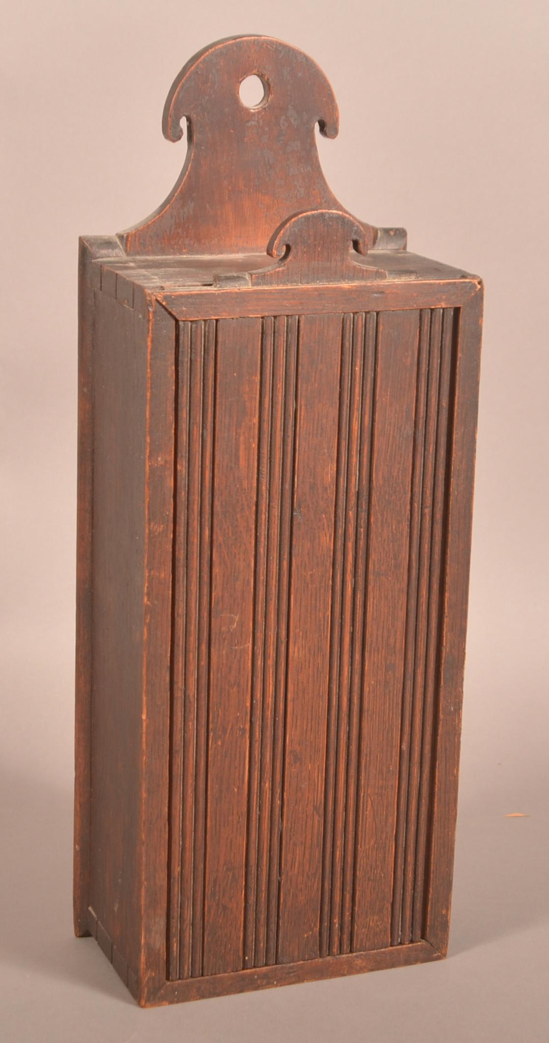 Fine Pa 19th Century Walnut Slide-lid Candle Box. Auction