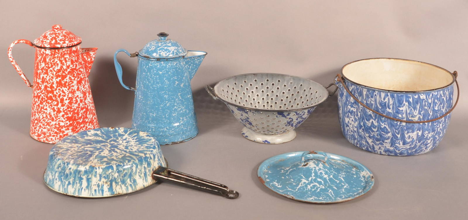 Lot Of Various Antique Granite Ware. Auction