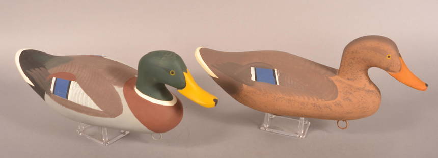 Gilmore Wagoner 1982 Mallard Drake & Hen Decoys.