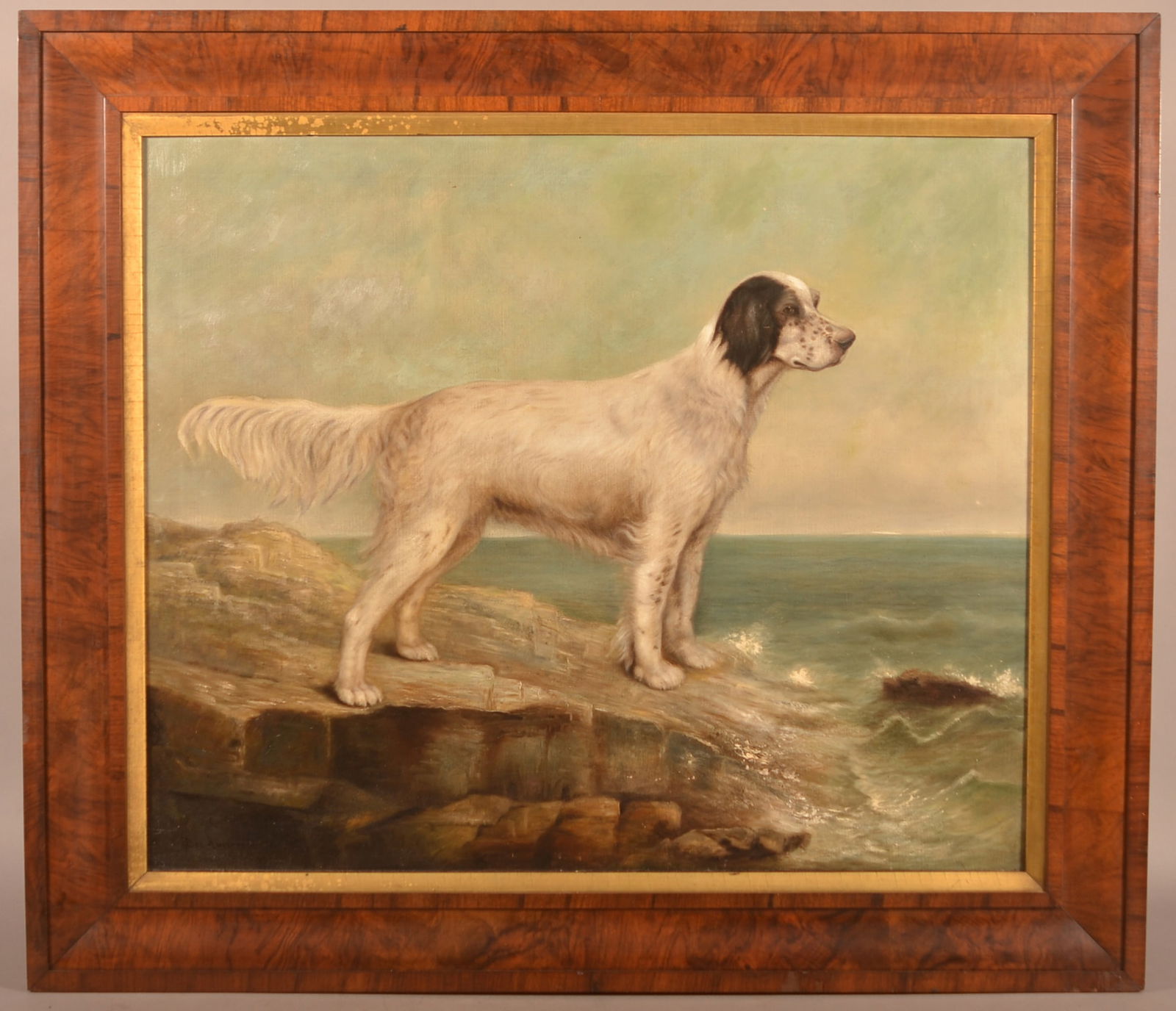 Rare Ben Austrian Oil On Canvas English Setter Painting. Auction