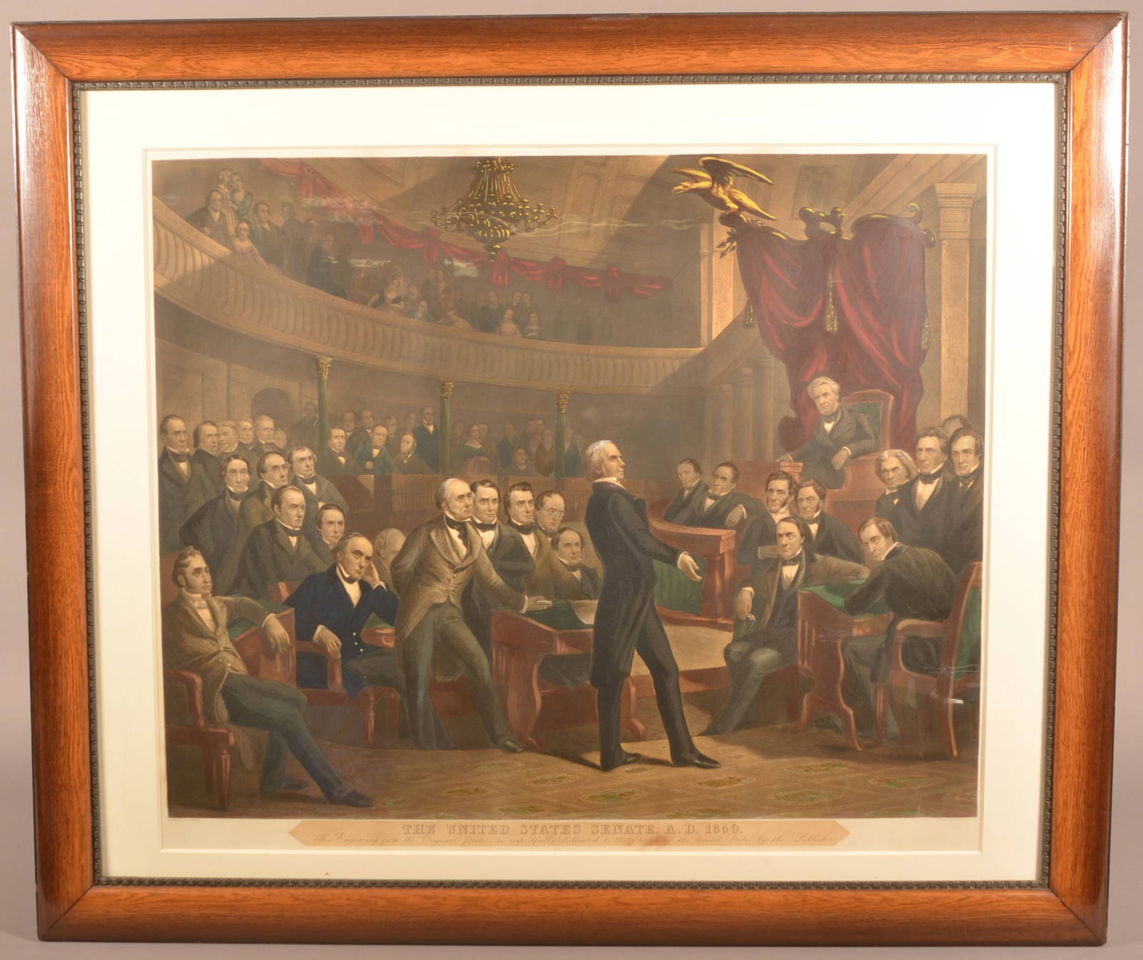 Color Lithograph: The United States Senate A.d. 1850. Auction