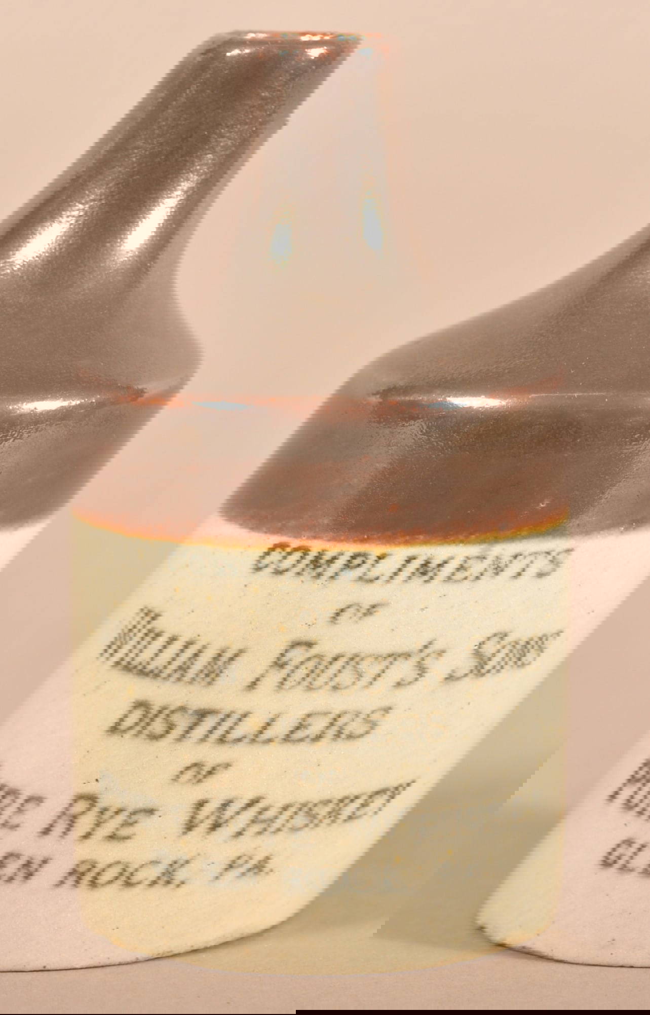 William Foust, Glen Rock, Pa Miniature Stoneware Jug. Auction