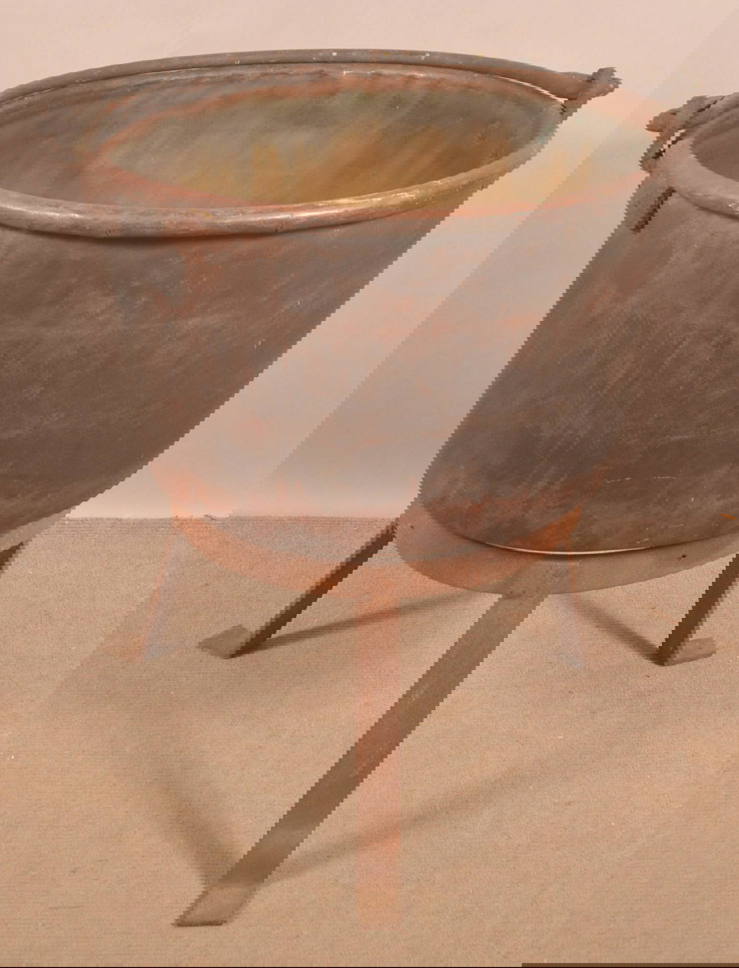 Signed J.p. Schaum Copper Apple Butter Kettle. Auction