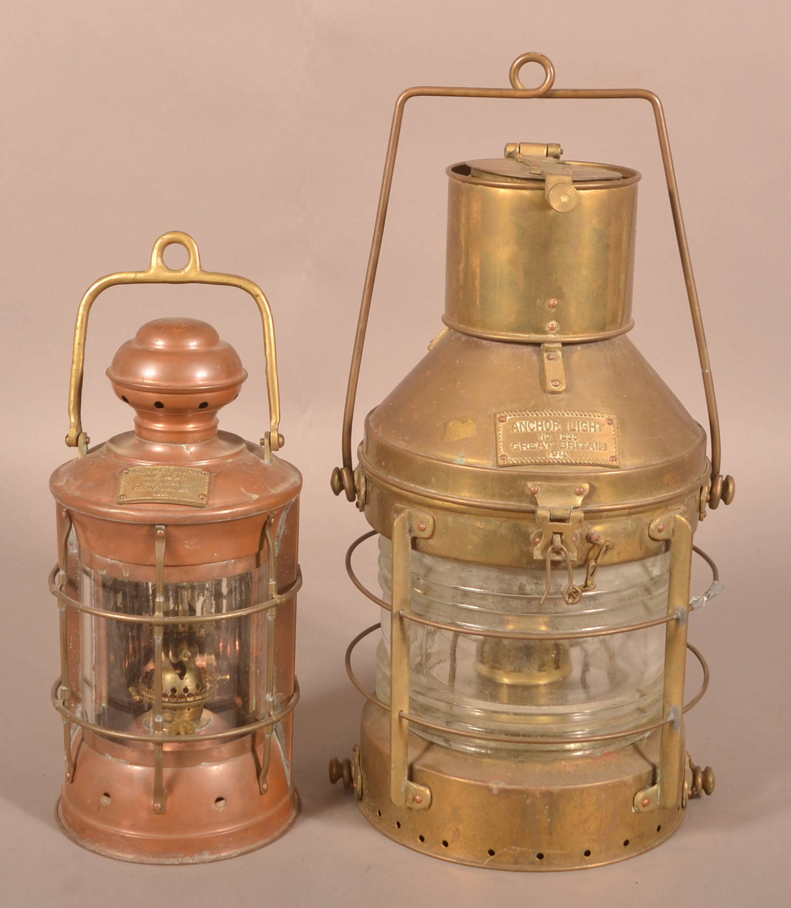 Two Antique English Ships Lanterns. Auction