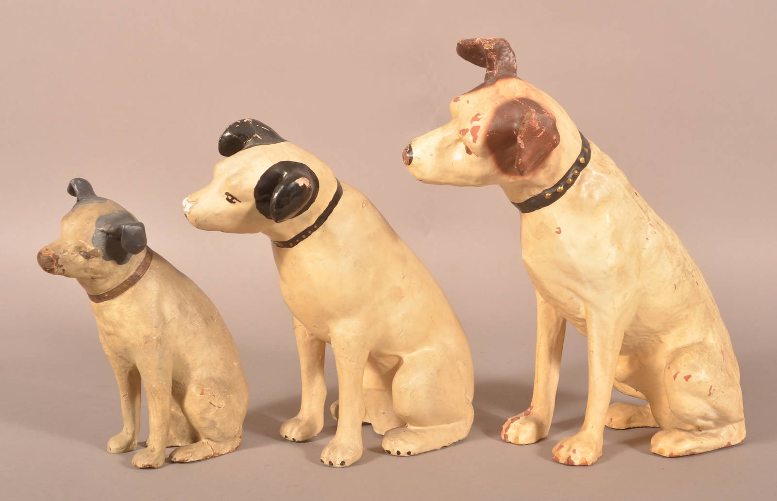 Three Graduated Paper Mache/composition Nippers. Auction