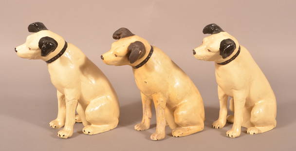 Eight Nipper Rca Victor Advert. Figures. Auction