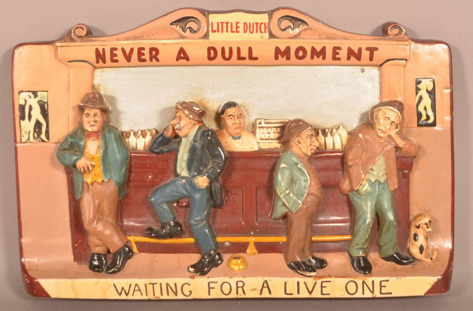 Little Dutch Beer Plaster Advertising Wall Plaque. Auction