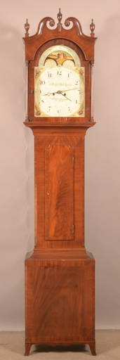 George Hoff Jr. Hepplewhite Tall Case Clock.