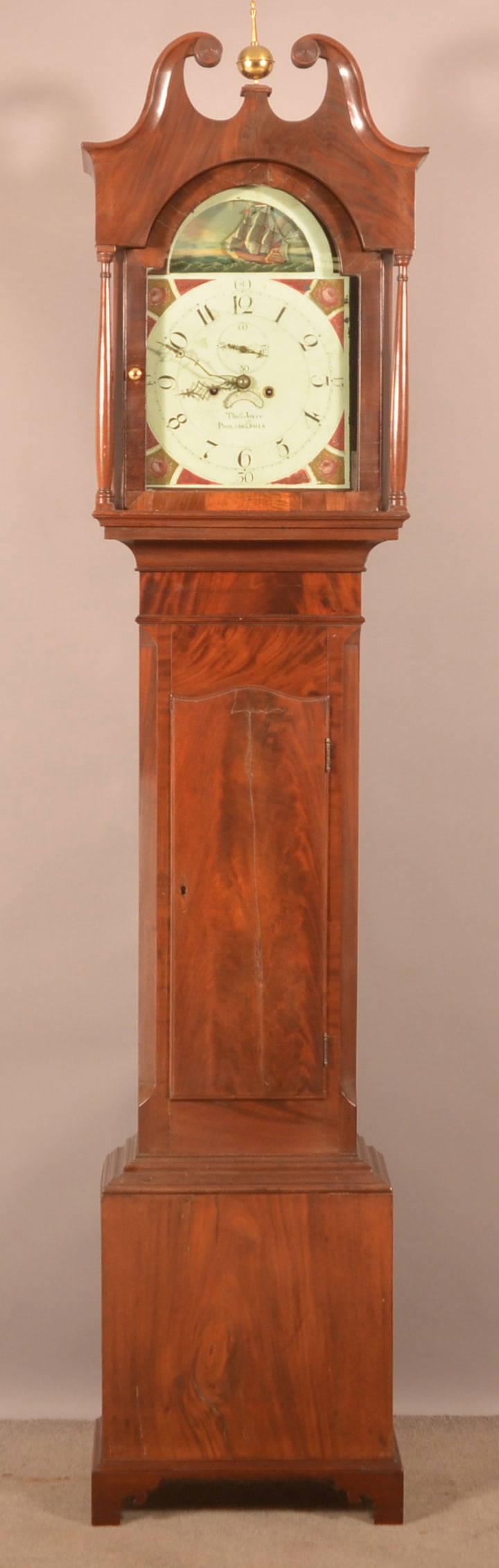 T. Joyce, Phila., Pa Hepplewhite Tall Case Clock. Auction
