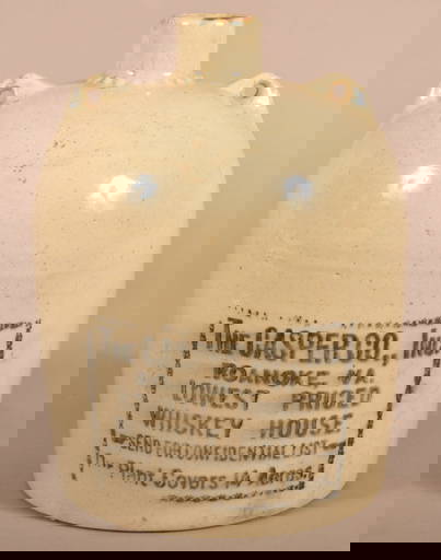 The Casper Co. Roanoke, Va Stoneware Whiskey Jug.