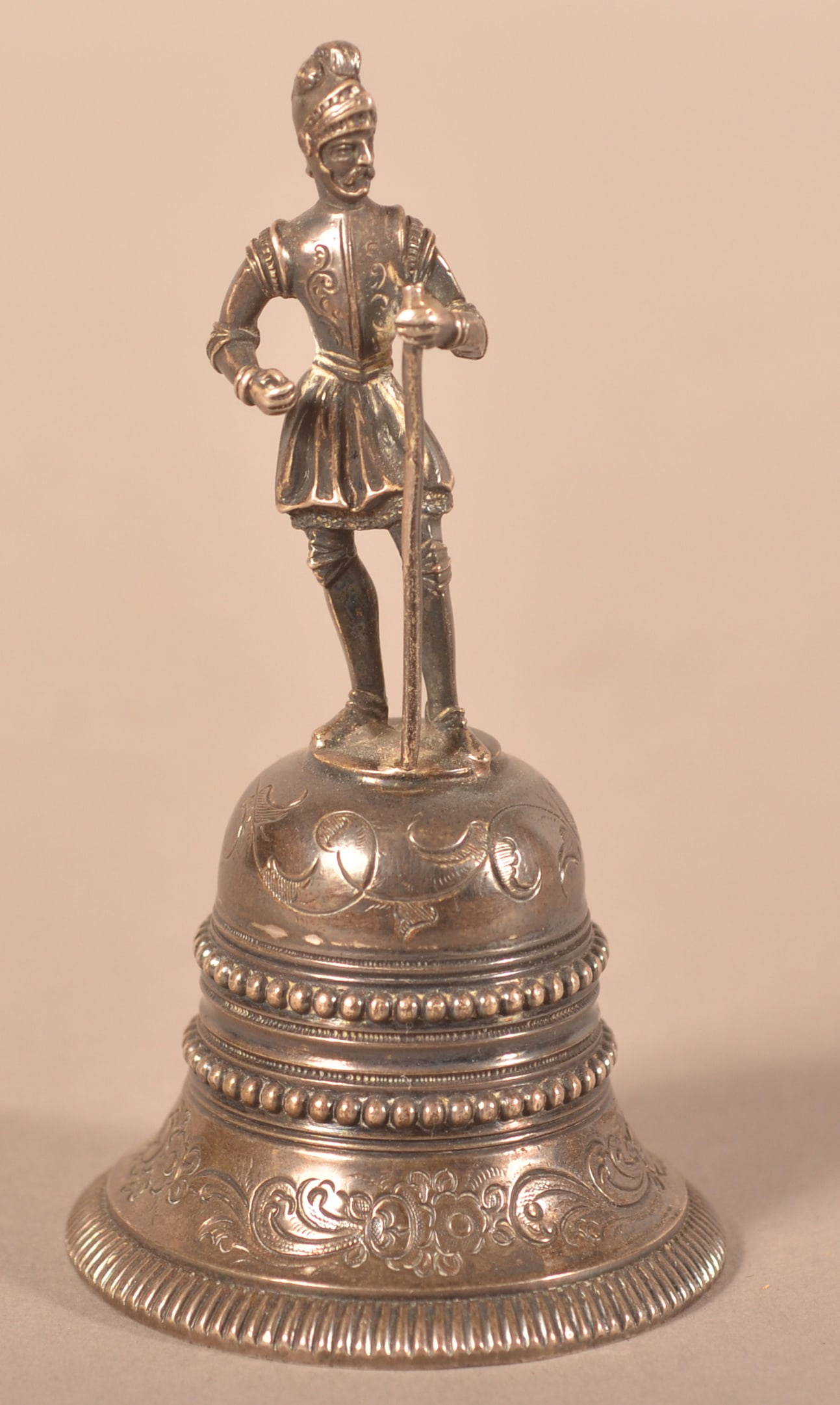 Figural Silver Hand Bell By M. Fray. Auction