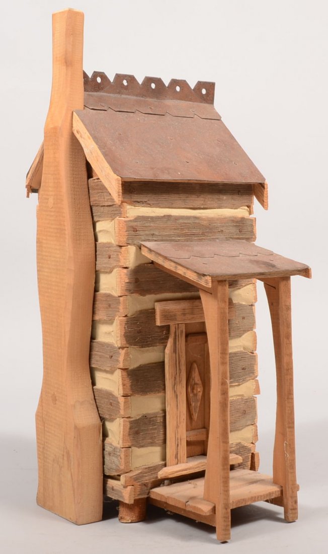 20: Handmade Log Cabin Model. Produced by craft artist