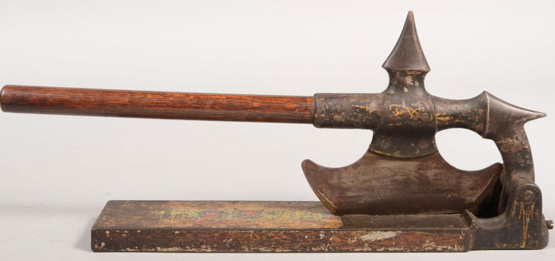 278: "Battle Axe" Tobacco Plug Cutter. Cast metal base