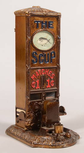 One Cent Box Matches Dispenser "the Scup." Ornate
