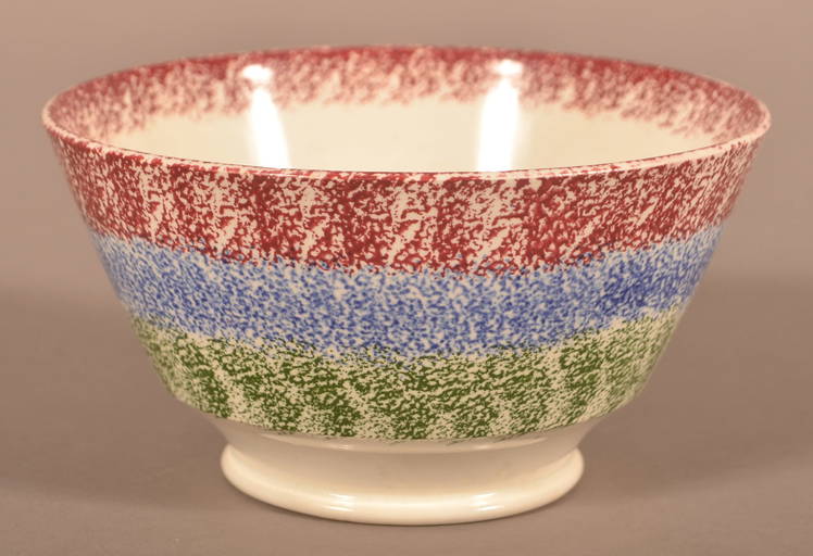 Staffordshire 3 Color Spatterware Waste Bowl.