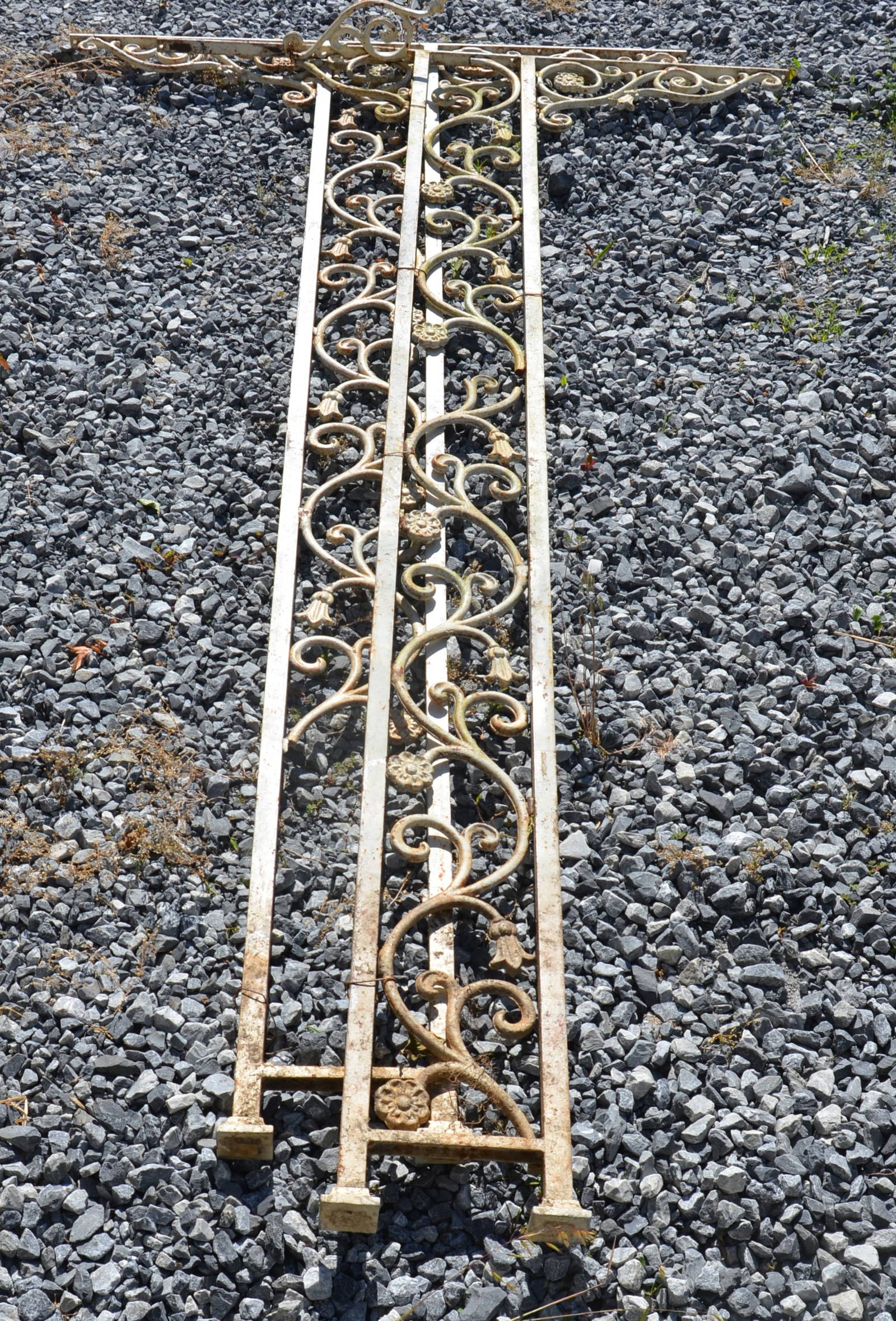 Two Cast Iron Trellis Posts. Auction