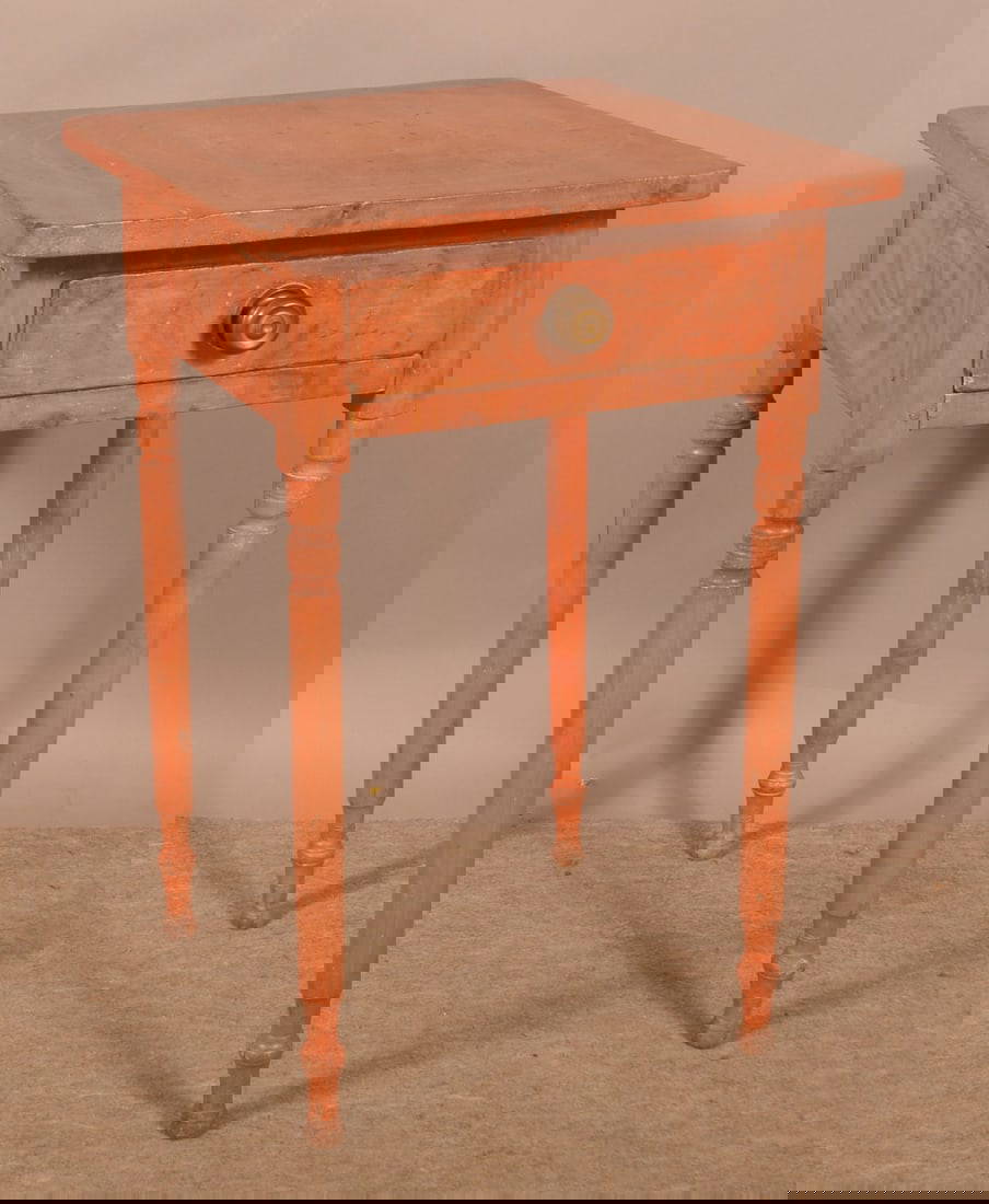 Pa Sheraton Paint-decorated 1-drawer Stand. Auction