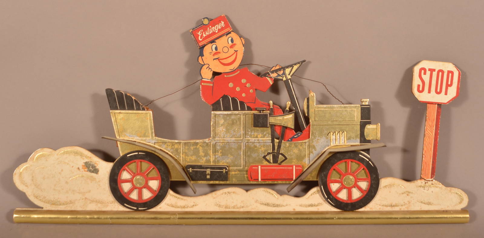 Vintage Esslinger Beer Cardboard And Tin Sign. Auction