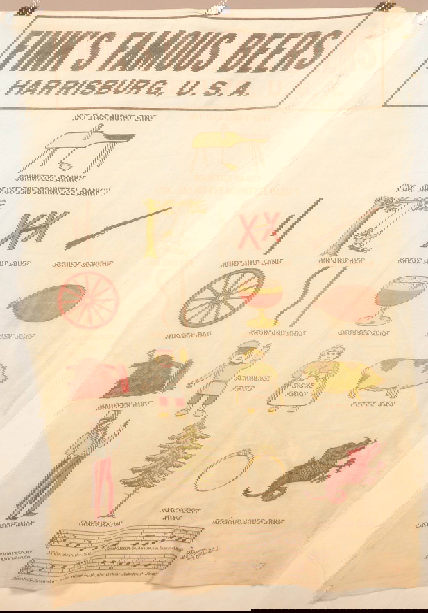 Finks Famous Beers Cloth Advertising Banner. Auction