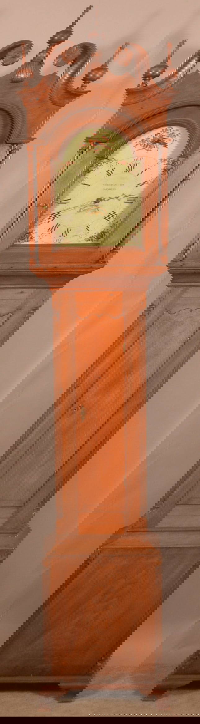 Christian Eby Chippendale Walnut Tall Case Clock. Auction