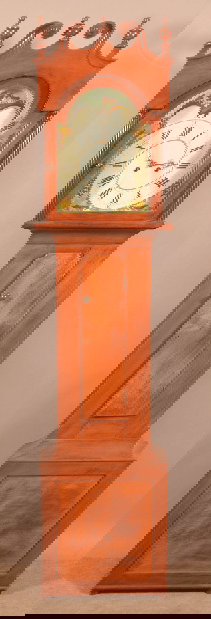 Unsigned Pa Federal Cherry Tall Case Clock. Auction