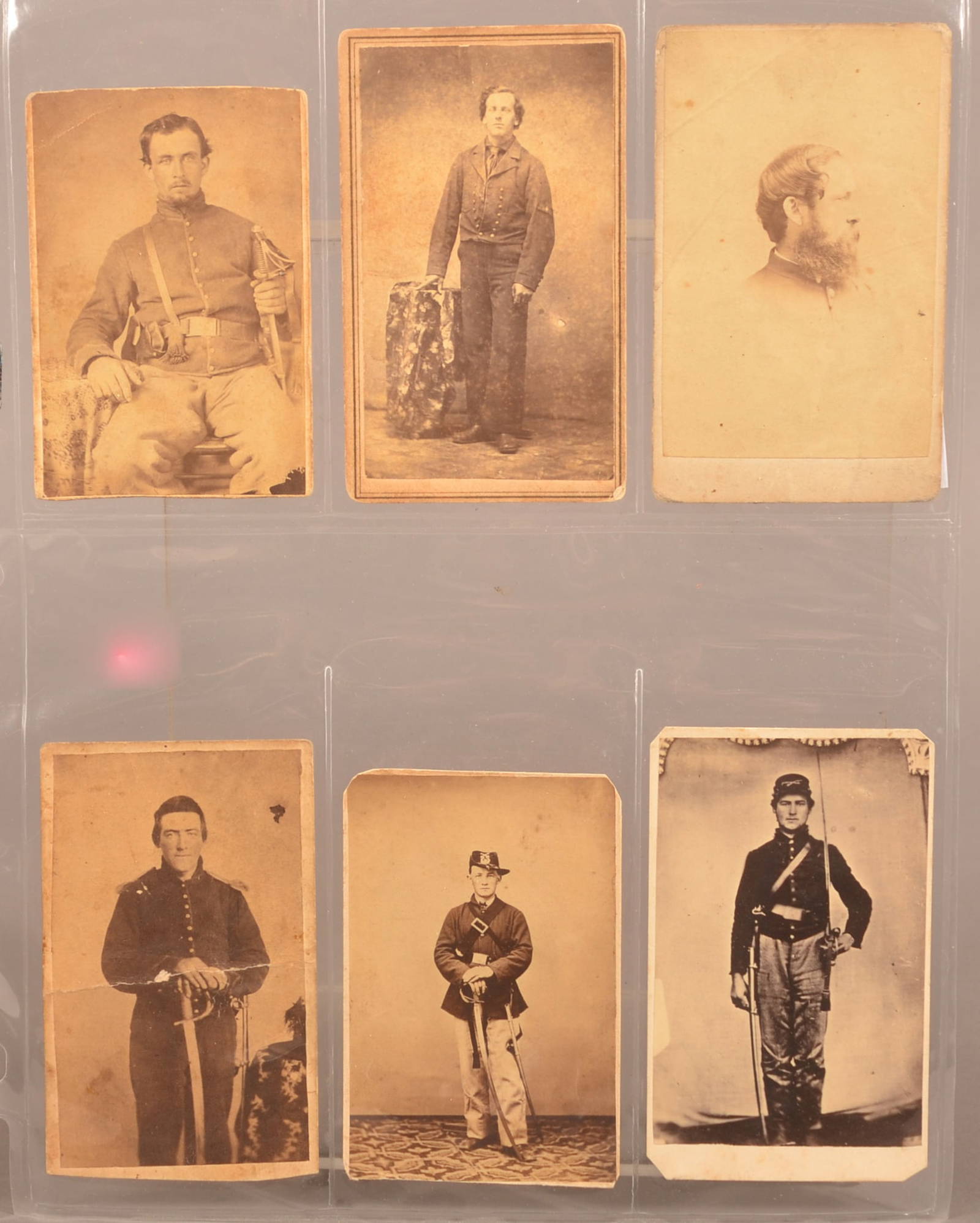 6 Cdv's Of Union Soldiers And Cavalry Members Auction