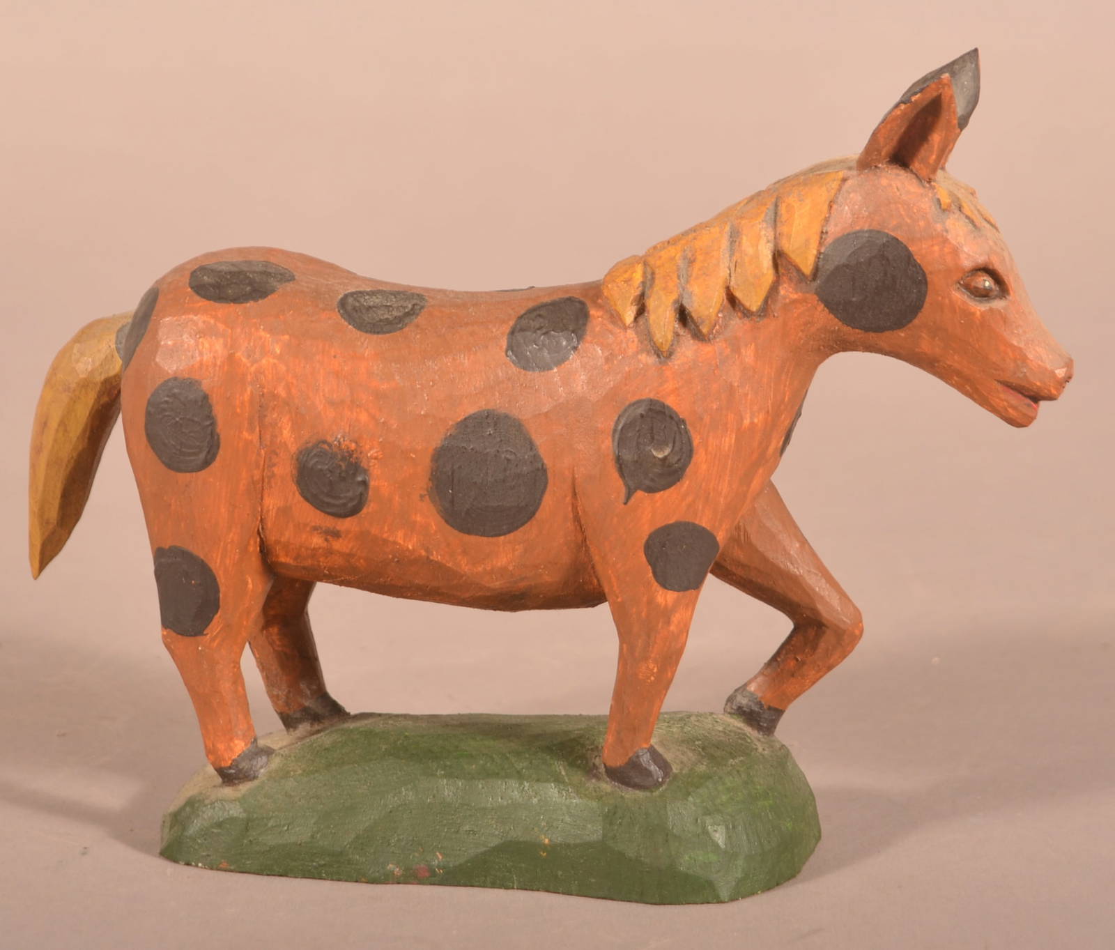 Strawser 1976 Folk Art Horse Carving. Auction