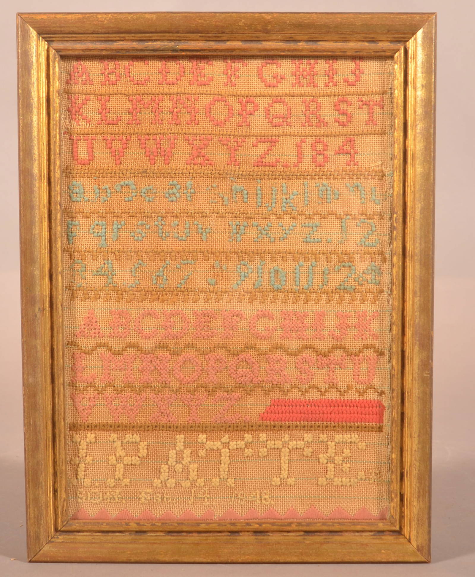 Rowed-type Sampler Signed "i. Patte, 1846". Auction