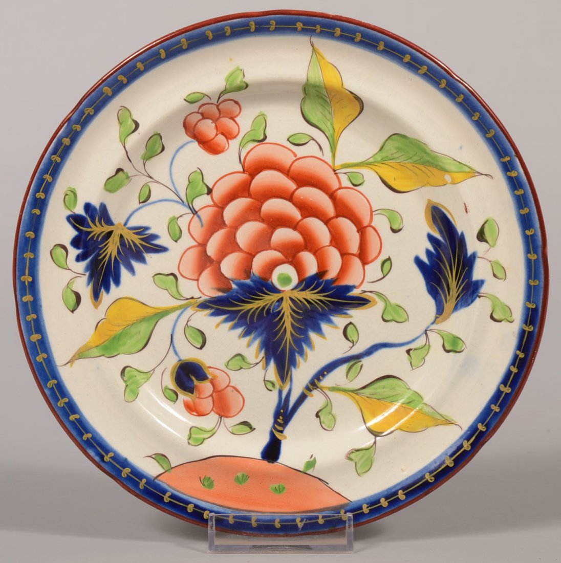 Gaudy Dutch China Grape Pattern Plate.
