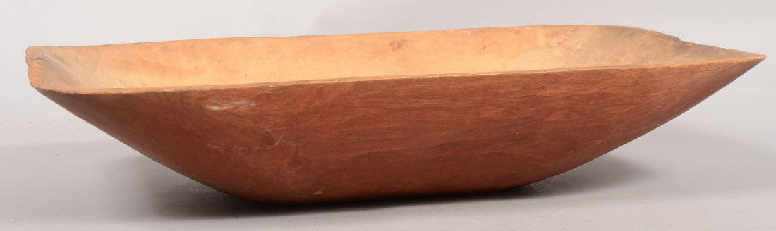 A Large Rectangular Painted Wood Trencher. Canted Sides