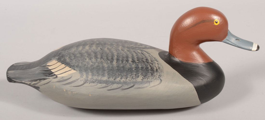 Male Redhead Duck Decoy by Robert Litzenberg. Gray to b