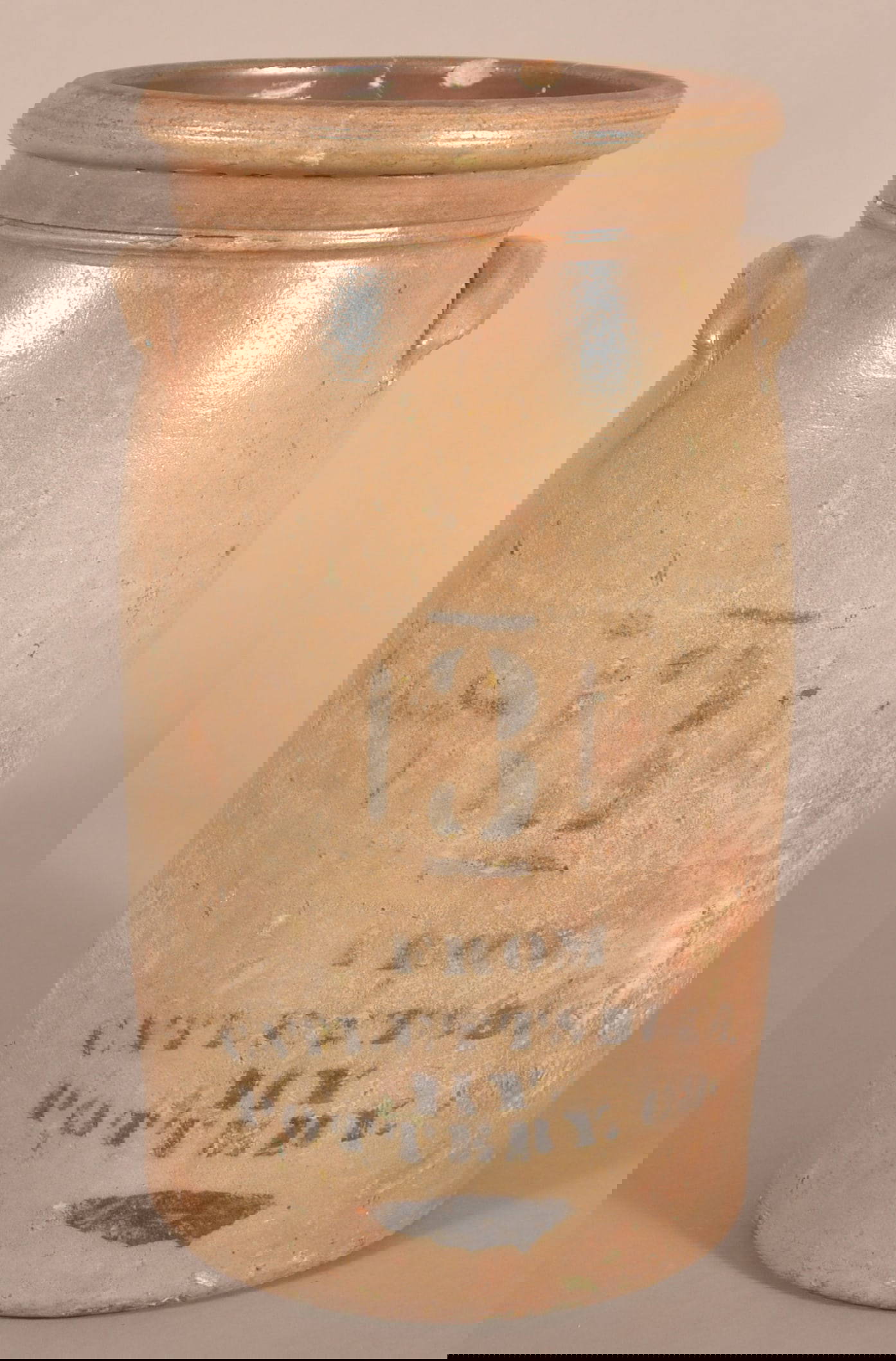 Catlettsburg, Ky Pottery Co. Stoneware Churn. Auction