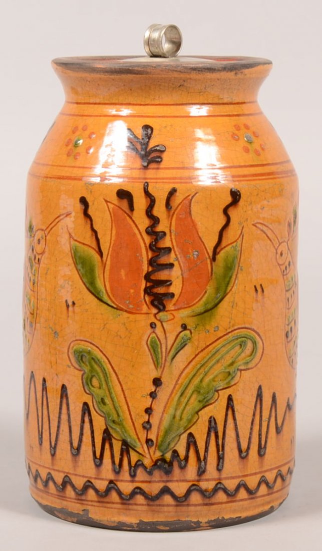 63. Greg Shooner Redware Pottery Storage Jar Dated 2005