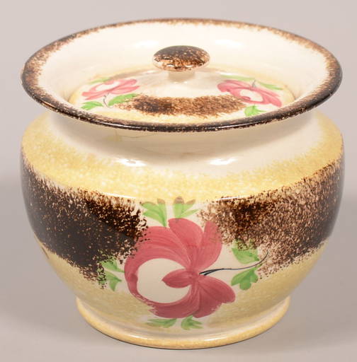 138. Yellow And Brown Spatterware China Adams Rose Patt