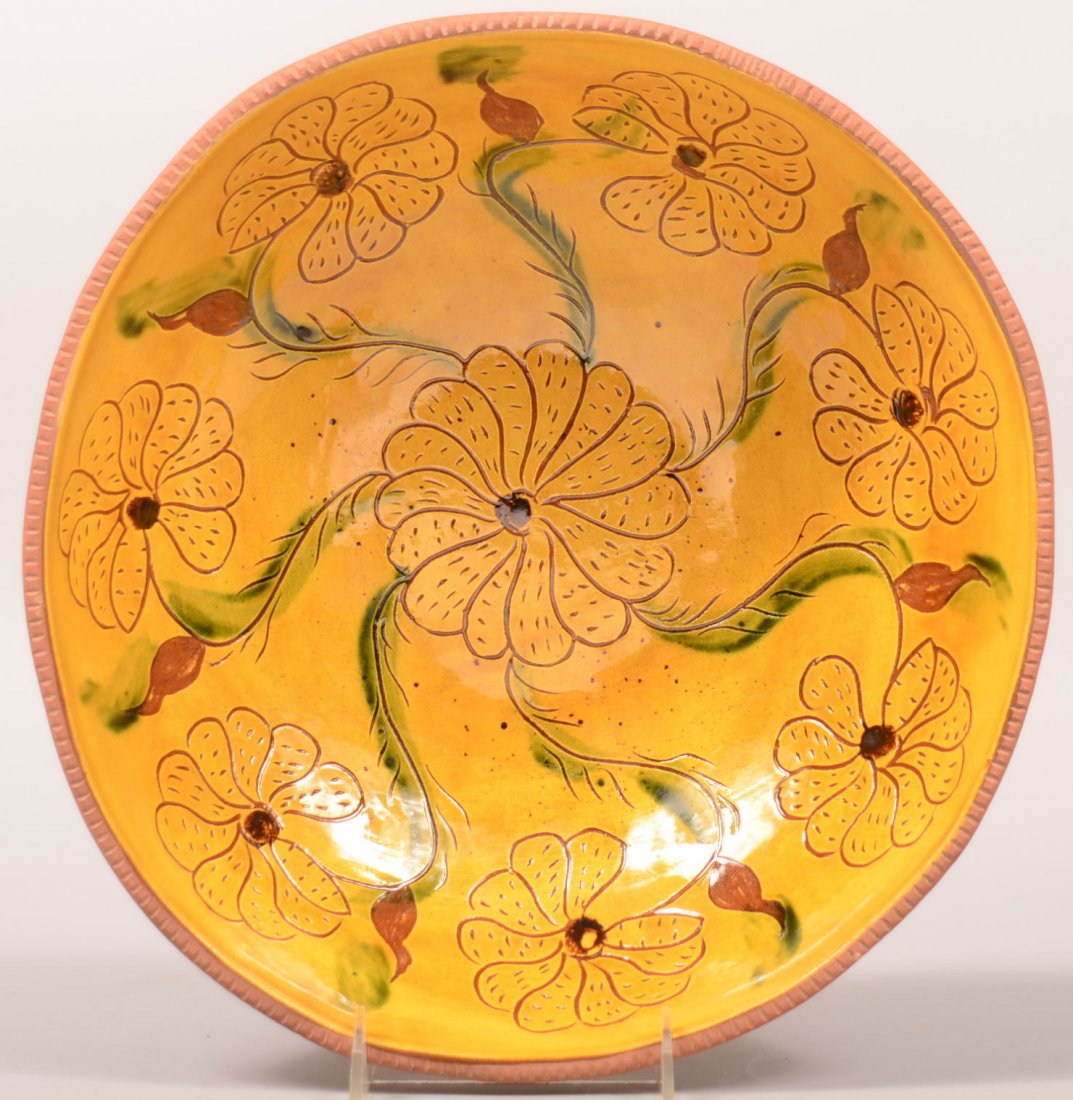 4. L.& B. Breininger Redware Pottery Bowl. Dated 1973,