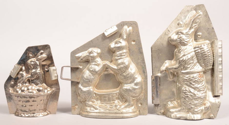 320. Three Rabbit Chocolate Molds. Two Dancing Rabbits,