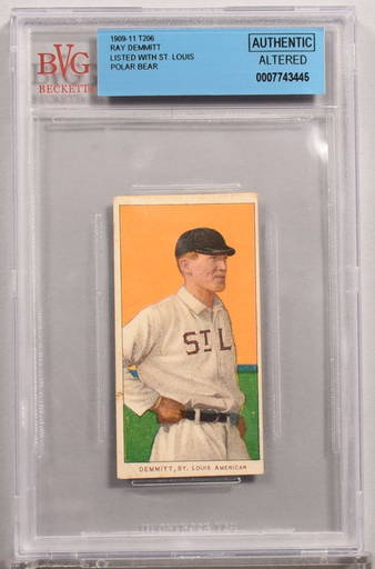 T 206 White Border Card Circa 1909 1911. Ray Demmitt Of