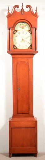 Jacob Eby, Manheim, Sheraton Cherry Tall Case Clock,