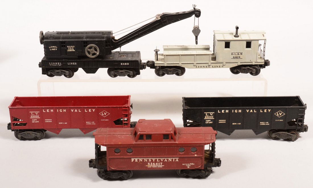 Five Lionel Train Cars including #6460 operating work