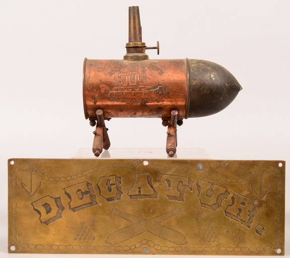 Admiral Dewey's Artillery Shell Oil Lamp. The Artillery